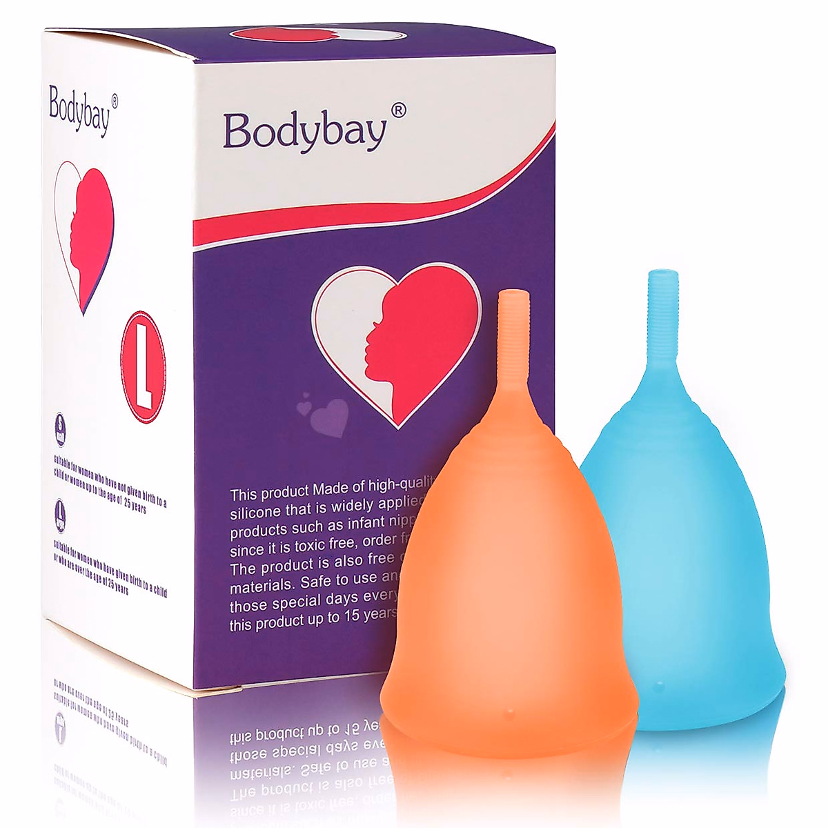 Bodybay Menstrual Cup, Set of 2 Periods Kit with FDA Registered，Best Feminine Alternative Protection to Tampons and Cloth Sanitary Napkins