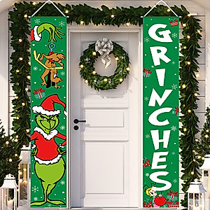 Christmas Decorations Christmas Decor Banner Xmas Porch Door Sign Welcome Banner for Indoor Outdoor Wall Home