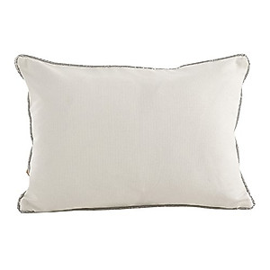 SARO LIFESTYLE Metallic Poinsettia Branch Design Holiday Cotton Poly Filled Throw Pillow, 12" x 18", Silver