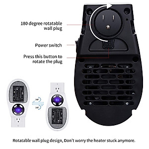 Wall Space Heater 350W&450W Remote Portable Electric Heater with Programmable Adjustable Thermostat, Overheat Protection, Precise LED Display, CSA Certification Safe Heater for Office Dorm Room