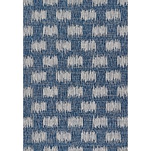 Novogratz by Momeni Villa Turin Blue Indoor/Outdoor Area Rug 2' X 10' Runner