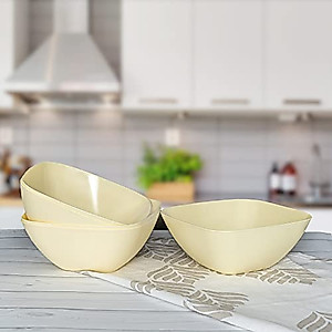 ARNO Serving Bowls Plastic Stackable Unbreakable Salad Cereal Soup Snack Fruit 36 OZ 4.5 cup (Set of 5) BPA Free