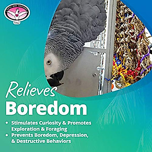 Super Bird Creations SB707 Seagrass Foraging Pouch Bird Toy, Large Bird Size, 14” x 8” x 13”