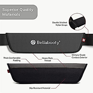 Bellabooty Exercise Hip Thrust Belt, Easy to Use with Dumbbells, Kettlebells, or Plates, Slip-Resistant Padding that Protects Your Hips for the Gym, Home Workouts, or On the Go