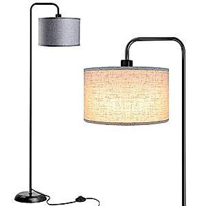 QiMH Floor Lamp for Living Room, Modern Standing Lamp with Hanging Shades, 3 Colors Dimmable Indoor Tall Pole Light Simple Floor Lamp with Foot Switch for Bedroom, Study Room