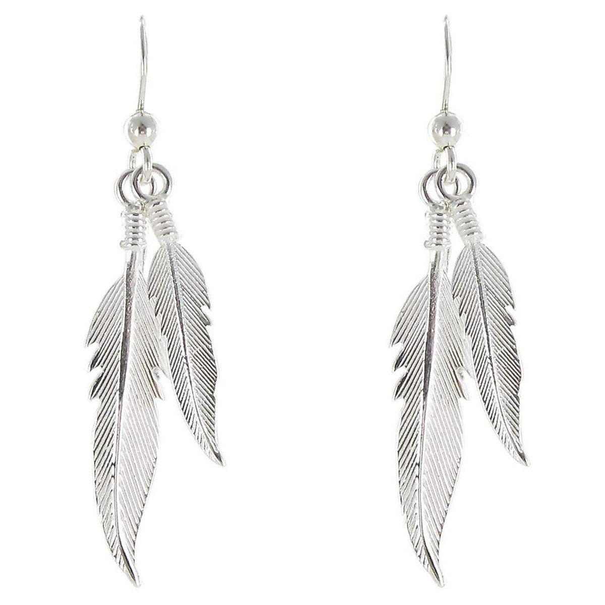 LES POULETTES JEWELS - Sterling Silver Earrings Two Feathers