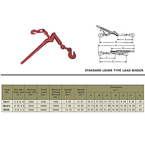 Mytee Products Lever Style Snap Binders 5/16" - 3/8" G70 Chain Binder 5400 Lbs Working Load Limit | Lever Chain Binders for Flatbed Truck Trailer (4 Pack)