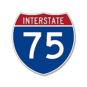 MAGNET Interstate 75 Florida Freeway Sign Shaped Magnetic Sticker (road trip travel rv FL miami)