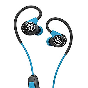 JLab Fit Sport 3 Wireless Fitness Gym Earbuds | Bluetooth 4.2 | 6 Hour Battery Life | Flexible Memory Wire |IP55 Dust/Sweat Proof Rating | Noise Isolation | Universal Track Controls | Blue