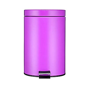 XQ-Gforward linghuan Trash bin Purple Dustbins, Solid Color Round Creative Refuse Bin Kitchen Bathroom Waterproof Trash Can Mute Bedroom Trash Can Indoor