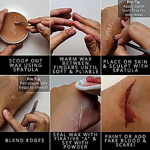 Mehron Makeup SynWax | Firm Modeling Wax for Special FX | Scar Wax SFX Makeup For Fake Scars, Fake Wounds, & Halloween Effects 10 oz (283 g)