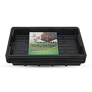 Germinator 6 Pack Premium Quality Seedling Trays, Microgreens Growing Trays, No Drain Holes, Heavy Duty, Durable Plastic, 1.5mm Thick, Plants Drip Tray, Best for Sprouting Vegetables and Wheatgrass