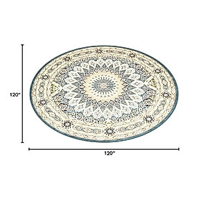 Unique Loom Narenj Collection Area Rug - Adams (10' Round Blue/Burgundy)