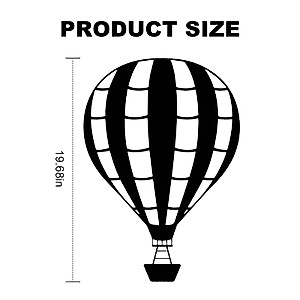 Hot Air Balloon Metal Wall Art, 3D Silhouette Decoration of Living Room, Stylish Metal Wall Hanging Black Decoration, Suitable for Home Decoration of Restaurant Coffee Shop