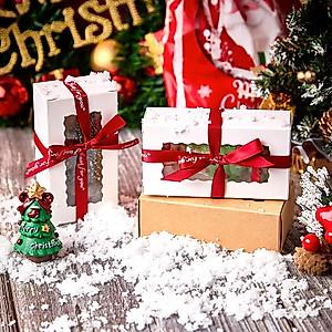 50 Pack Mini Cookie Boxes with Clear Window, 4.17 x 2.16 x 1.37 Inches White Kraft Paper Gift Boxes Bakery Boxes for 2 Macaron Treats Pastry