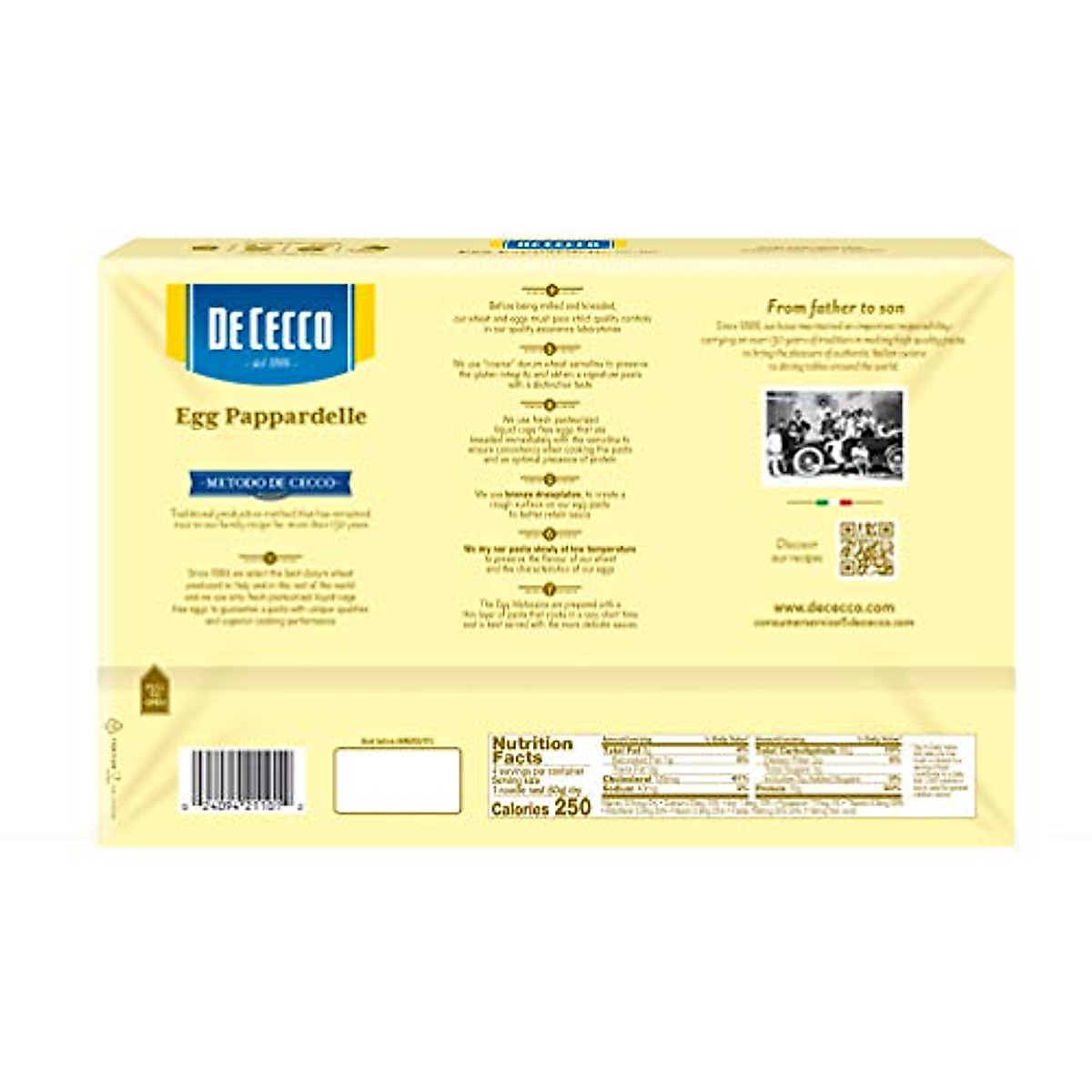 De Cecco Pasta, Egg Pappardelle, 8.8 Ounce