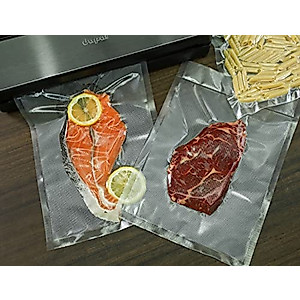 Qiluprop Vacuum Food Sealer Bags 100 counts Pint Size 6" x 10'', BPA Free, Commercial Grade Textured Food Vacuum Sealer Bag, Thick Embossed Bags for Food Storage and Sous Vide Cooking