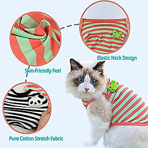 MESHEEN 2 Pack Dog Shirt Sleeveless for Small Dogs Made of Soft Skin Friendly Pure Cotton Breathable Stretch Fabric Keep Your Pet Cozy, Puppy Vest Use Classic Striped Style Design