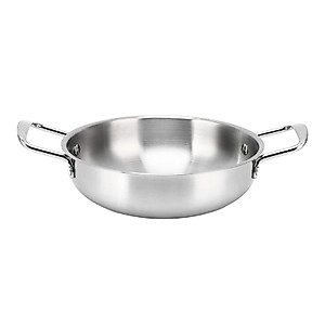 Korean Ramen Pot, Binaural Noodle Pot Flat Small Exquisite Heating Evenly EcoFriendly for Office for Dormitory for Outdoor Camping (26cm)