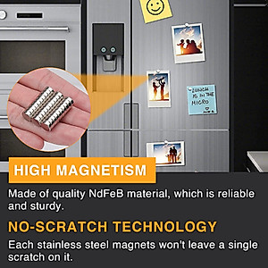 TRYMAG Small Magnets, 50Pcs Strong Refrigerator Magnets Tiny Rare Earth Magnets for Whiteboard, Mini Round Neodymium Disc Magnets for Crafts, DIY, Science, Office Magnets