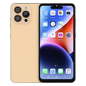 Tangxi i14pro Smartphone, MTK6580, 2.0GHz, 3500mAh Battery, 6.53 Inch HD Screen, 16MP Camera, with AI Battery Management, Face Unlock, GPS, Dual SIM Dual Standby (Gold)