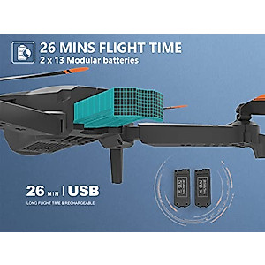 Heygelo S90 Drone with Camera for Adults, 1080P HD Mini FPV Drones for Kids Beginners, Foldable RC Quadcopter Toys Gifts for Boys Girls with Altitude Hold, Voice/Gesture Control, 3 Speeds, 2 Batteries