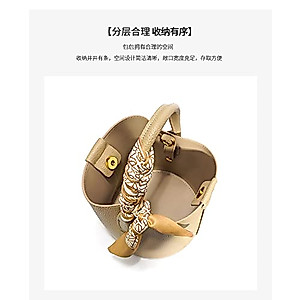 Leather Texture Bucket Bag Ladies Tote Bag Large Capacity Cross-Body Cabbage Basket Bag green