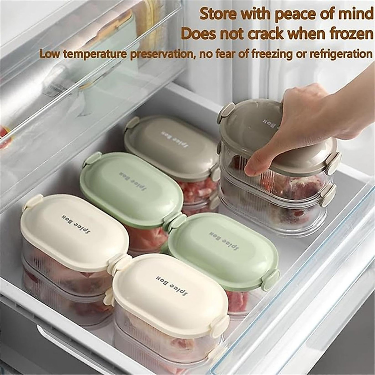 Multi Layered Seasoning Storage Box Food Storage Containers with Lids Airtight Containers Plastic for Organizing Pantry for Organizing Fruits, Vegetables, Lunches (White, Three layers)