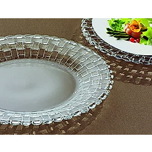 Nachtmann Bossa Nova Collection Dessert Plate, 6 Inch, Set of 2, Crystal Clear Glass, Bread & Butter Plates, Appetizer Dishes, Small, Dinnerware, Dishwasher Safe