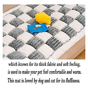 Large Plaid Square Pet Mat Bed Couch Cover,Funny Fuzzy Couch Cover, Large Plaid Square Pet Mat Bed Couch Cover (Color : Grayish Blue, Size : 19.68x19.68 in)