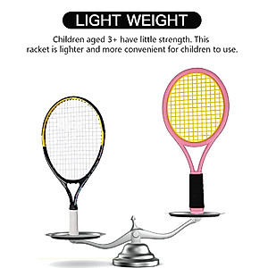 Crefotu Kid Tennis Racket Set for Toddler,Children,Sponge Handle, Includes 6 Badminton, 1 Tennis Ball, Bag and 2 Balls - Increase Children's Sports,Improve Tennis Skills