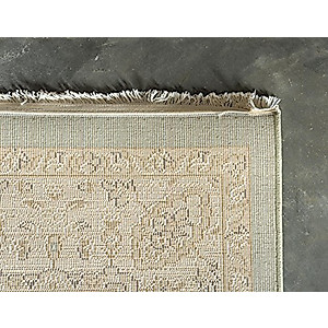 Unique Loom Edinburgh Collection Classic Oriental Traditional French Floral Country Inspired Design Area Rug, 5' 1" x 8' Rectangle, Light Green/Cream
