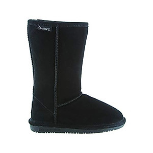 BEARPAW Emma Tall Youth Boot,Black,4 M US Big Kid