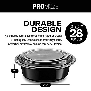 15-Pack meal prep Plastic Microwavable Food Containers Bowls for meal prepping with Lids (28 oz.) Black Reusable Storage Lunch Boxes -BPA-Free Food Grade -Freezer & Dishwasher Safe. - PREMIUM QUALITY