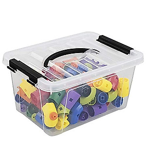 Obstnny 6 Quart Stackable Clear Plastic Storage Bins with Lids, Multi-purpose Organizing Boxes, 2 Packs