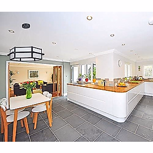 Vivio Lighting LED Hexagon Chandelier Matte Black Light Fixture Entry Way Frosted Glass Ceiling Light Farmhouse Dining Room Bedroom 45W 4000K