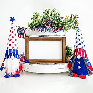 APODESS 18 Pcs Precut Gnome Beard,Independence Day Gnome Faux Fur Costume Beard Handmade Dwarf Beard for Crafts 4th of July Patriotic Halloween Fall Christmas Party Decor