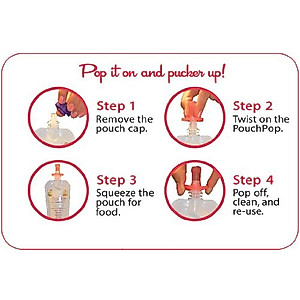 PouchPop Topper 4 Count for Pouch Feeding, 4 Months Plus
