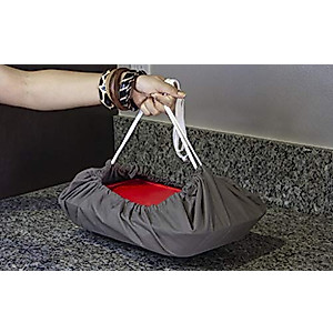 Grand Fusion 2 In 1 Casserole Carrier And Dish Towel For Kitchen, Machine Washable Kitchen Towels, Can Be Converted To Casserole Carrier For Hot Or Cold Food, Gray, Pack Of 1