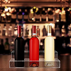 Acrylic Wine Bottle Holder Clear Coffee Syrup Rack 2 Tier Water Bottle Organizer Bar Syrup Bottle Display 6 Bottles Stand for Kitchen, Countertop, Shelf, Table Top, Pantry