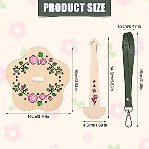 Portable Wrist Yarn Holder, Wood Yarn Holder with Leather Wristband Wrist Yarn Ball Holder Yarn Ball Minder Wooden Yarn Spinner Knitting Crocheting Gift for Craft Lovers (Green)