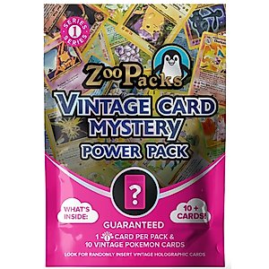 Zoo Packs TCG Vintage 1999 10 Card Lot - 1 1ST Edition Stamped Card Per Pack Guaranteed!