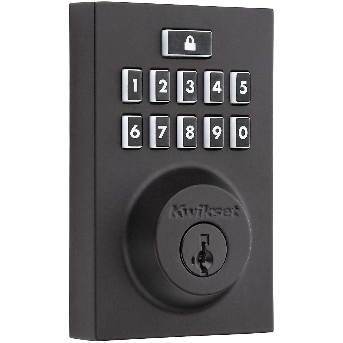 Kwikset 99140-028 SmartCode 914 Modern Contemporary Smart Lock Keypad Deadbolt with SmartKey Security and Z-Wave Plus, Iron Black
