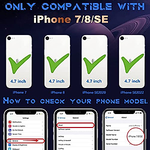 Coralogo for iPhone SE 2022/2020/8/7 Case Astronaut Cute for Women Girls Girly Unique Black Phone Cases with Astronaut Hidden Stand Kickstand 6D Design Cover for iPhone 7/8/SE 4.7 inch