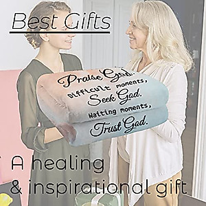 LULINMO Christian Gifts for Women Healing Soft Blanket with Inspirational Religious Lightweight Cozy Plush Throw Blanket for Couch Get Well Soon Gifts for Women Men 40 x 50 inch