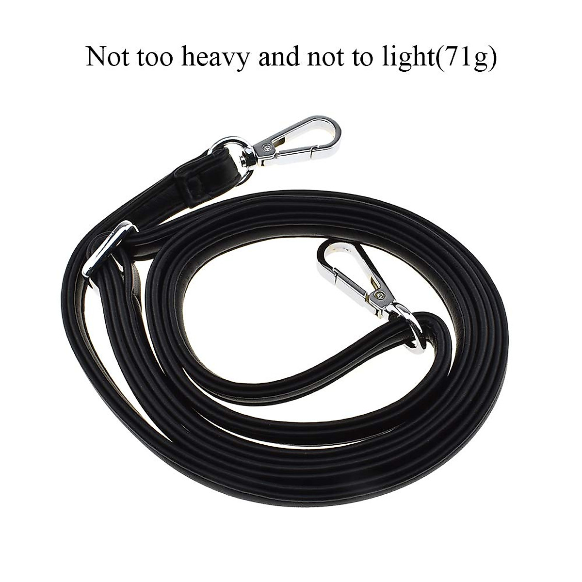 HAHIYO Adjustable Smooth Black Leather Purse Chain Strap Length 31.5-55.1 Inch Silver Hardware for Shoulder Cross Body Sling Purse Replacement Comfortable 0.47 Inch Wide 4.7mm Extra Thick 1 Pack