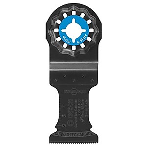 BOSCH OSL114CC 1-Piece 1-1/4 In. Starlock Oscillating Multi Tool Metal & More Curved-Tec Carbide Extreme Plunge Cut Blade for Metal (Nails and Staples), Wood with Nails, PVC