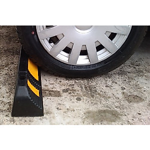 Parking Stopper for Garage Floor, Blocks Car Wheels as Parking Aid and Stops the Tires, acting as Rubber Parking Curbs that Protect Vehicle Bumpers and Garage Walls, 23.6"x4.7"x3.9" (Pack of 2)