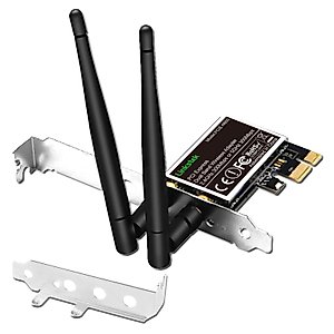 LinksTek Wireless N 600Mbps (2.4GHz 300Mbps and 5GHz 300Mbps) PCIE WiFi Adapter, PCIE WiFi Card, QUALCOMM Atheros AR946X Wireless Network Adapter for Windows 10 8.1 8 7 XP Desktop PCs (PCIE-N600)