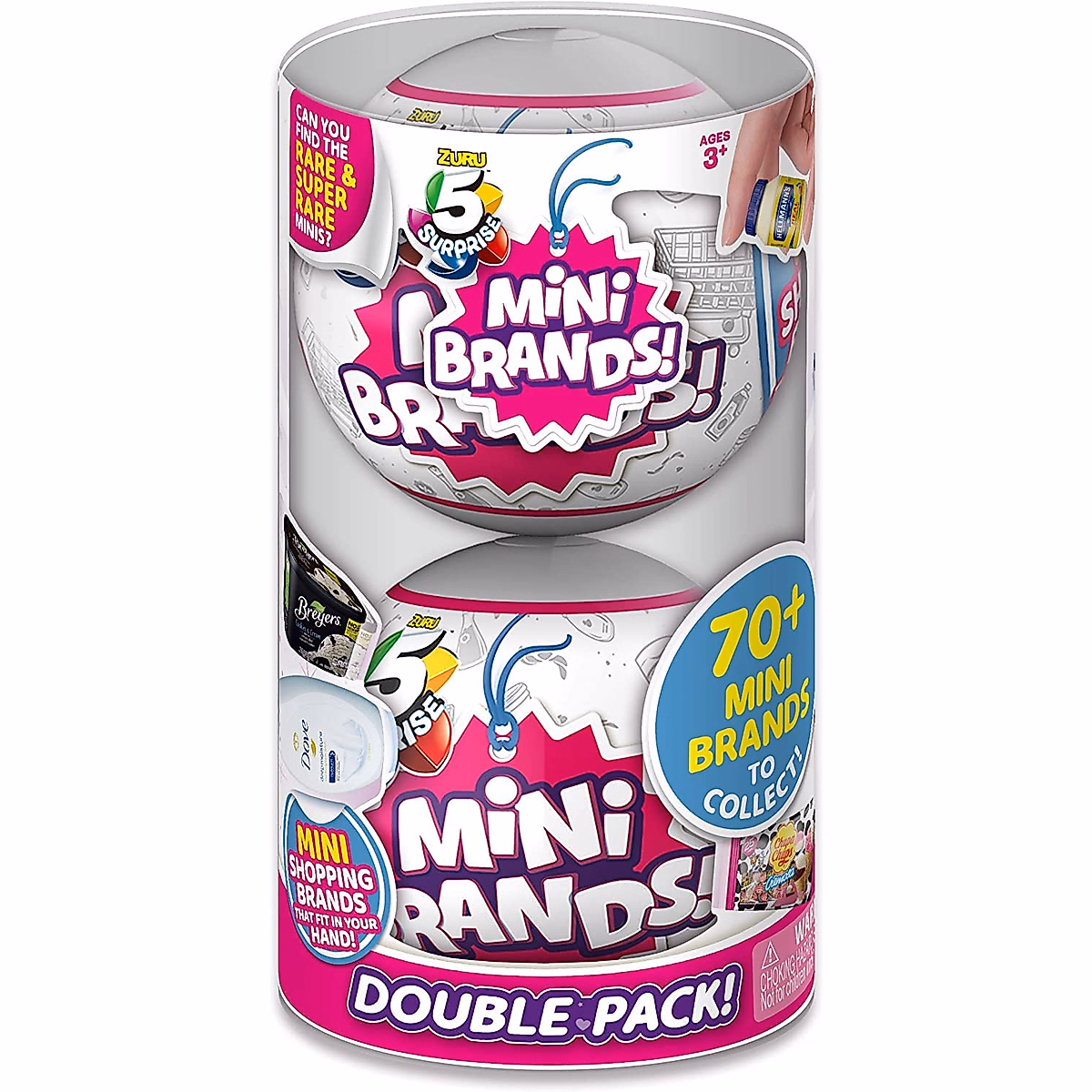 5 Surprise Mini Brands (2 Pack) Series 1 by ZURU Amazon Exclusive Mystery Real Miniature Collectible Toy Capsule (PVC Tube Packaging), Gold